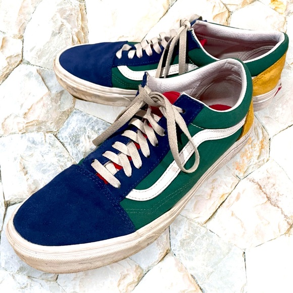Vans | Shoes | Vans Old Skool Yacht Club Lowtops Primary Colors Suede ...